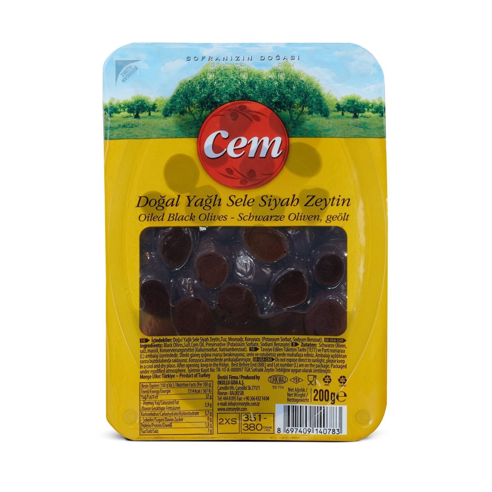 Cem Natural Black Olives (Sele Style) 500g – Baba G Online Grocery Store